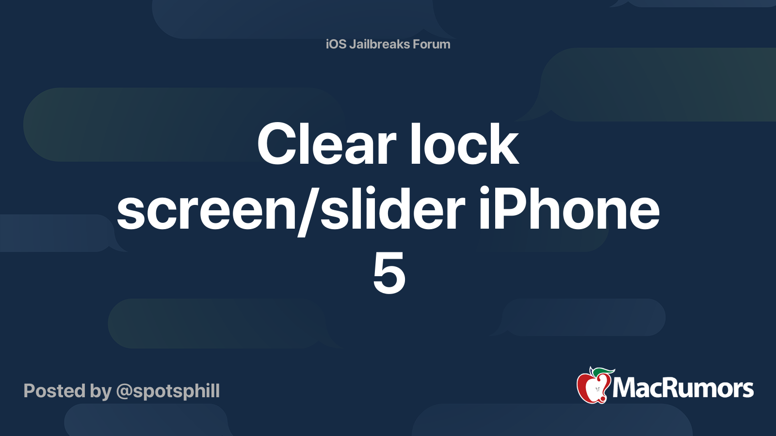 Clear lock screen/slider iPhone 5 | MacRumors Forums