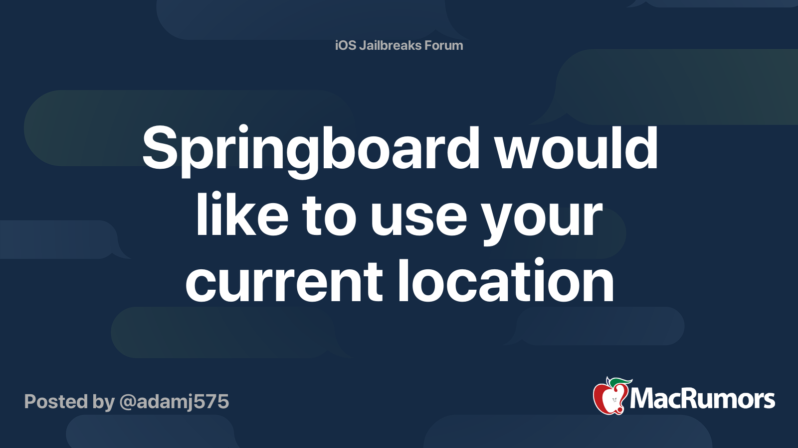 Springboard would like to use your current location | MacRumors Forums