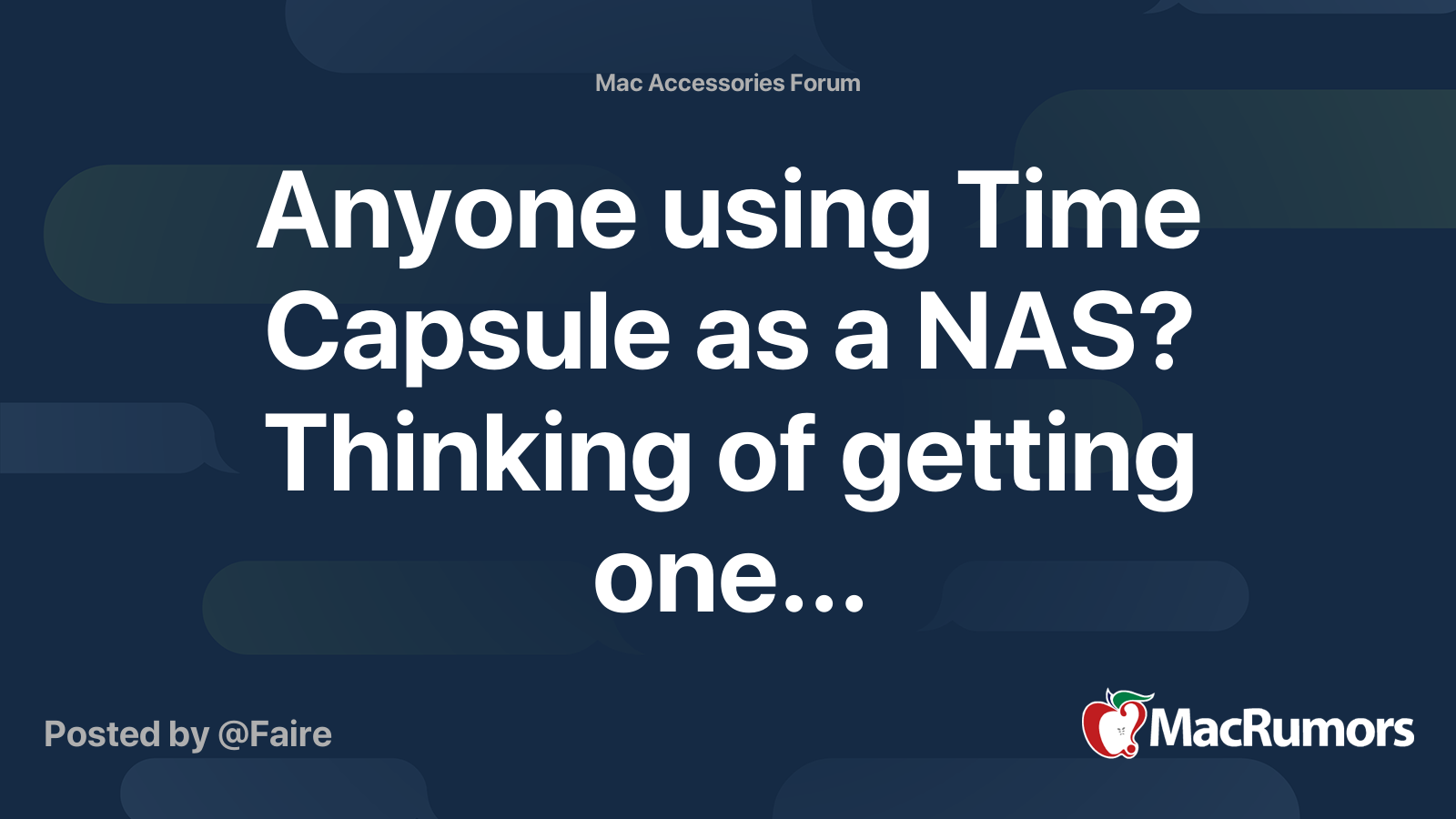 Anyone using Time Capsule as a NAS? Thinking of getting one... | MacRumors Forums
