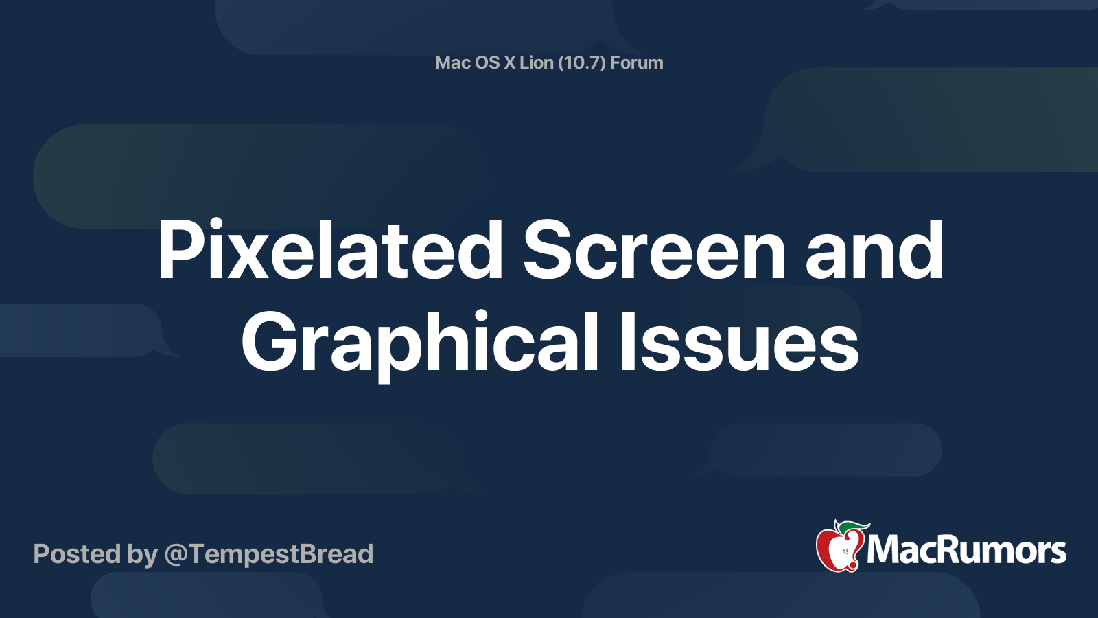 Pixelated Screen and Graphical Issues | MacRumors Forums
