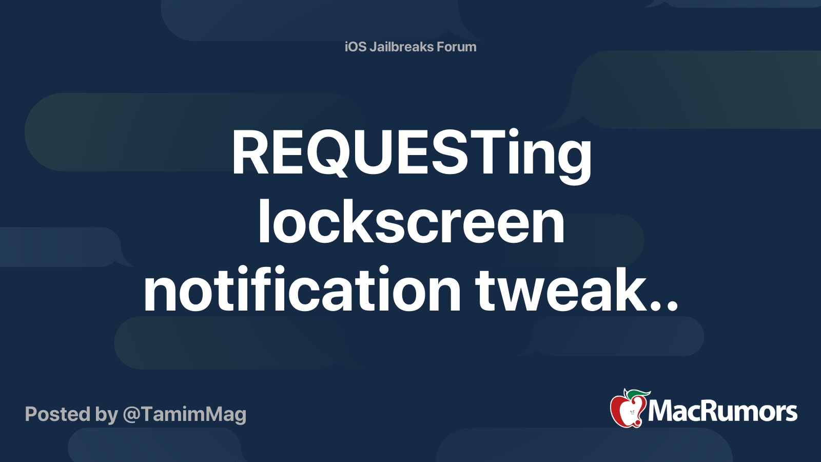 REQUESTing lockscreen notification tweak.. | MacRumors Forums
