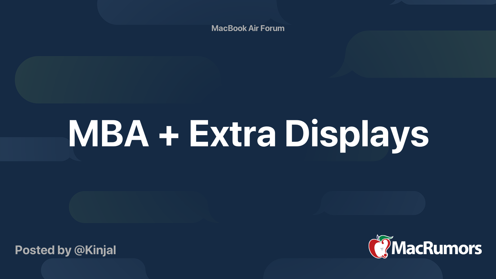 MBA + Extra Displays | MacRumors Forums