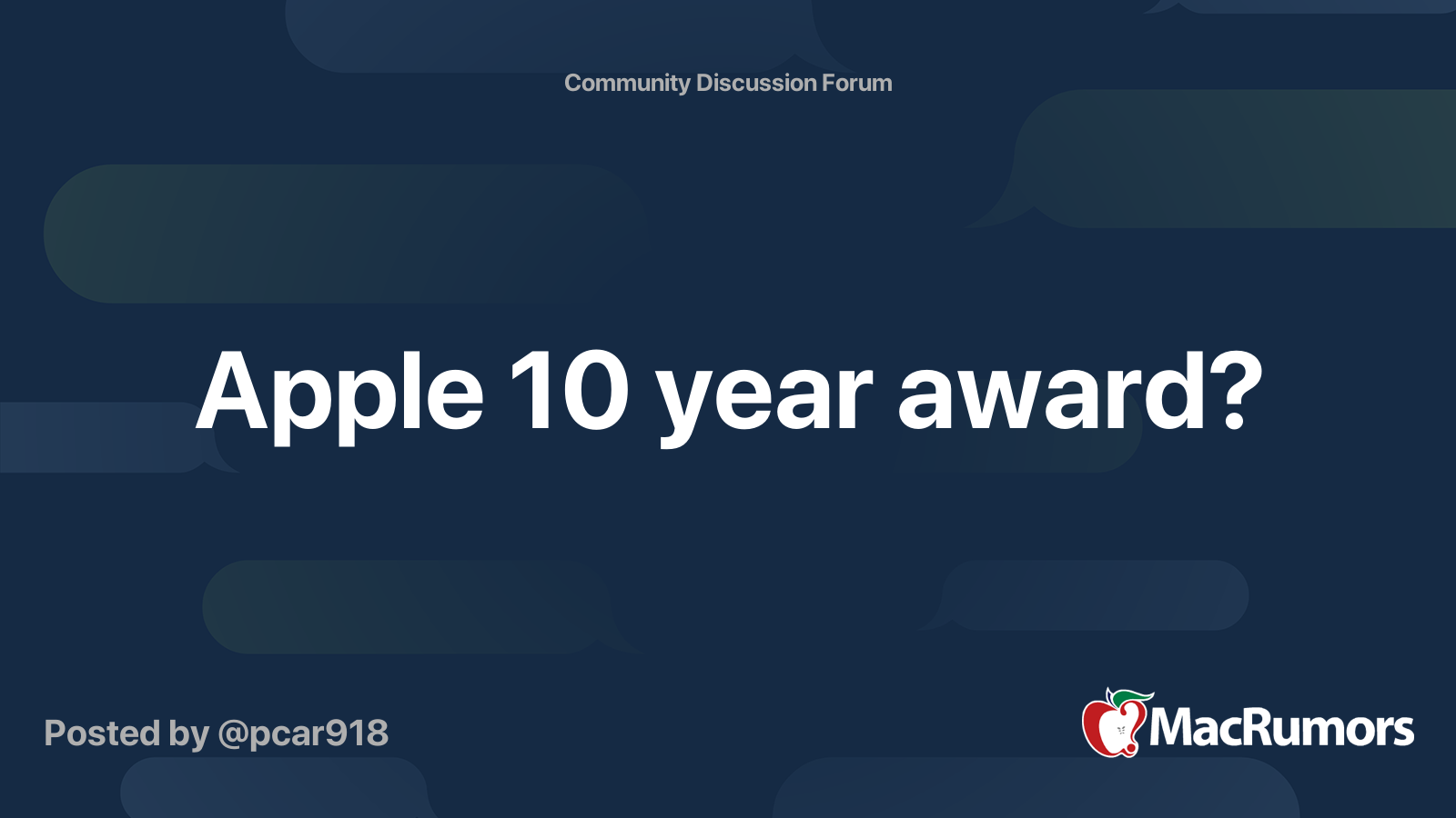 Apple 10 year award? | MacRumors Forums