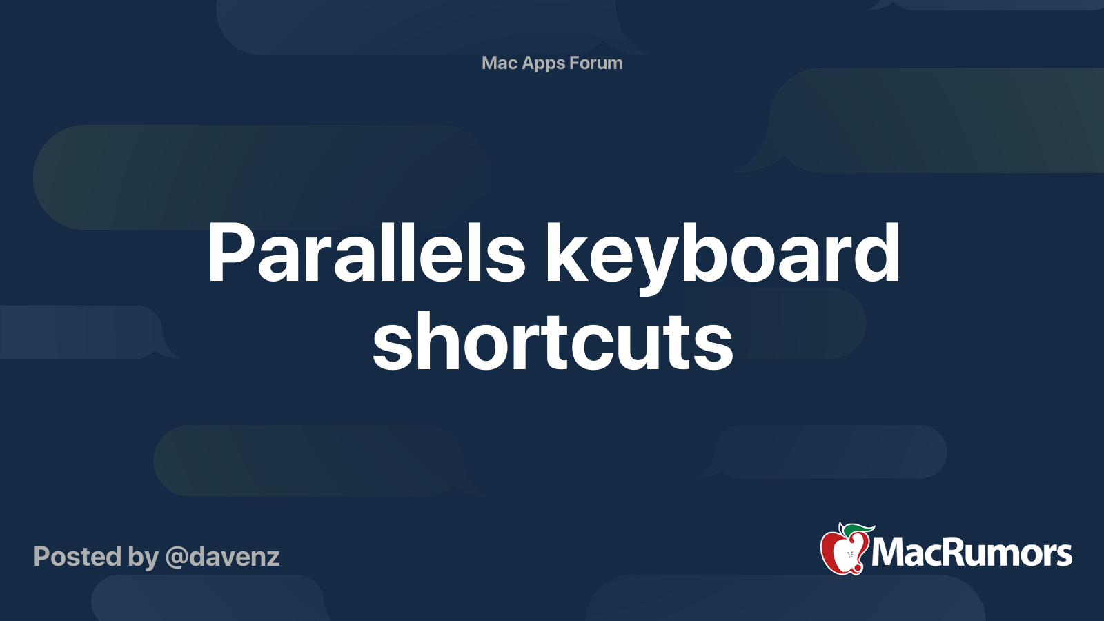 Parallels keyboard shortcuts | MacRumors Forums