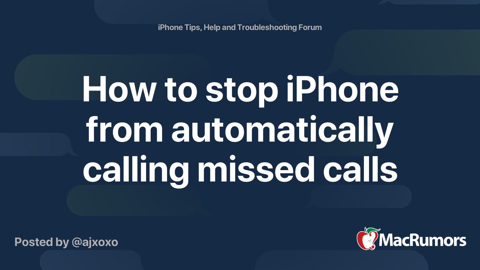 How to stop iPhone from automatically calling missed calls | MacRumors Forums