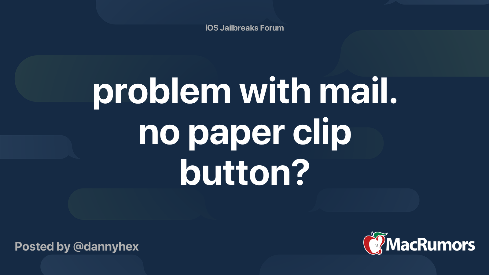 problem with mail. no paper clip button? | MacRumors Forums