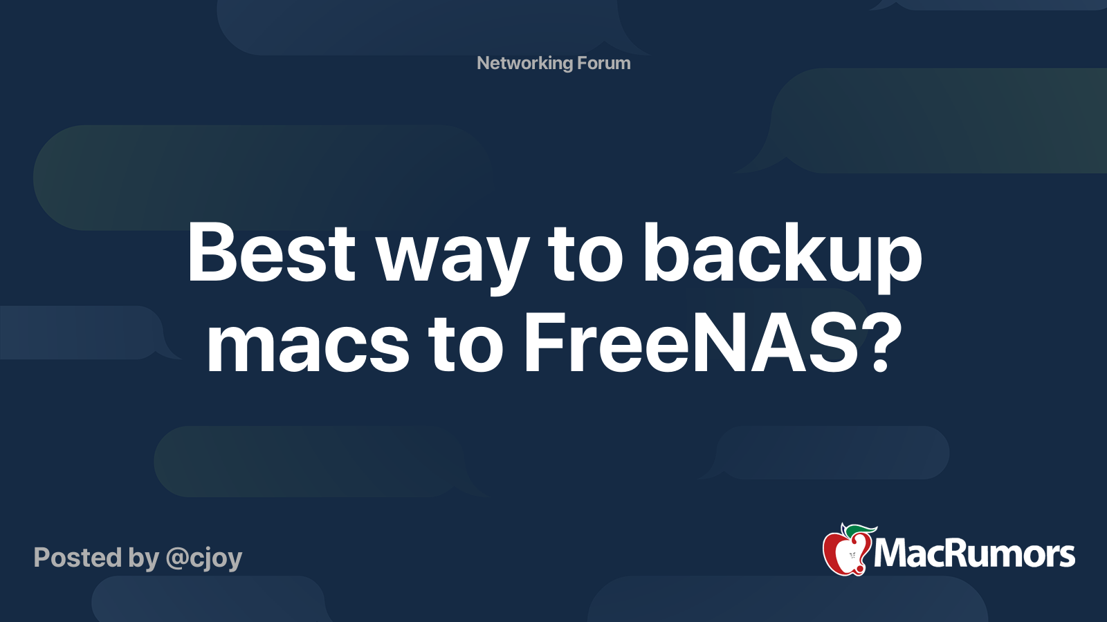 Best Way To Backup Macs To Freenas Macrumors Forums 