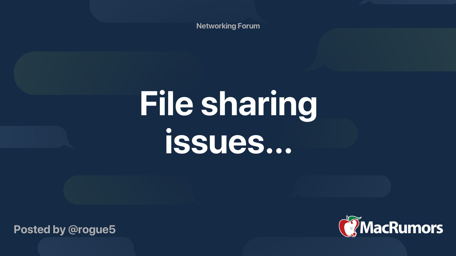 File sharing issues... | MacRumors Forums