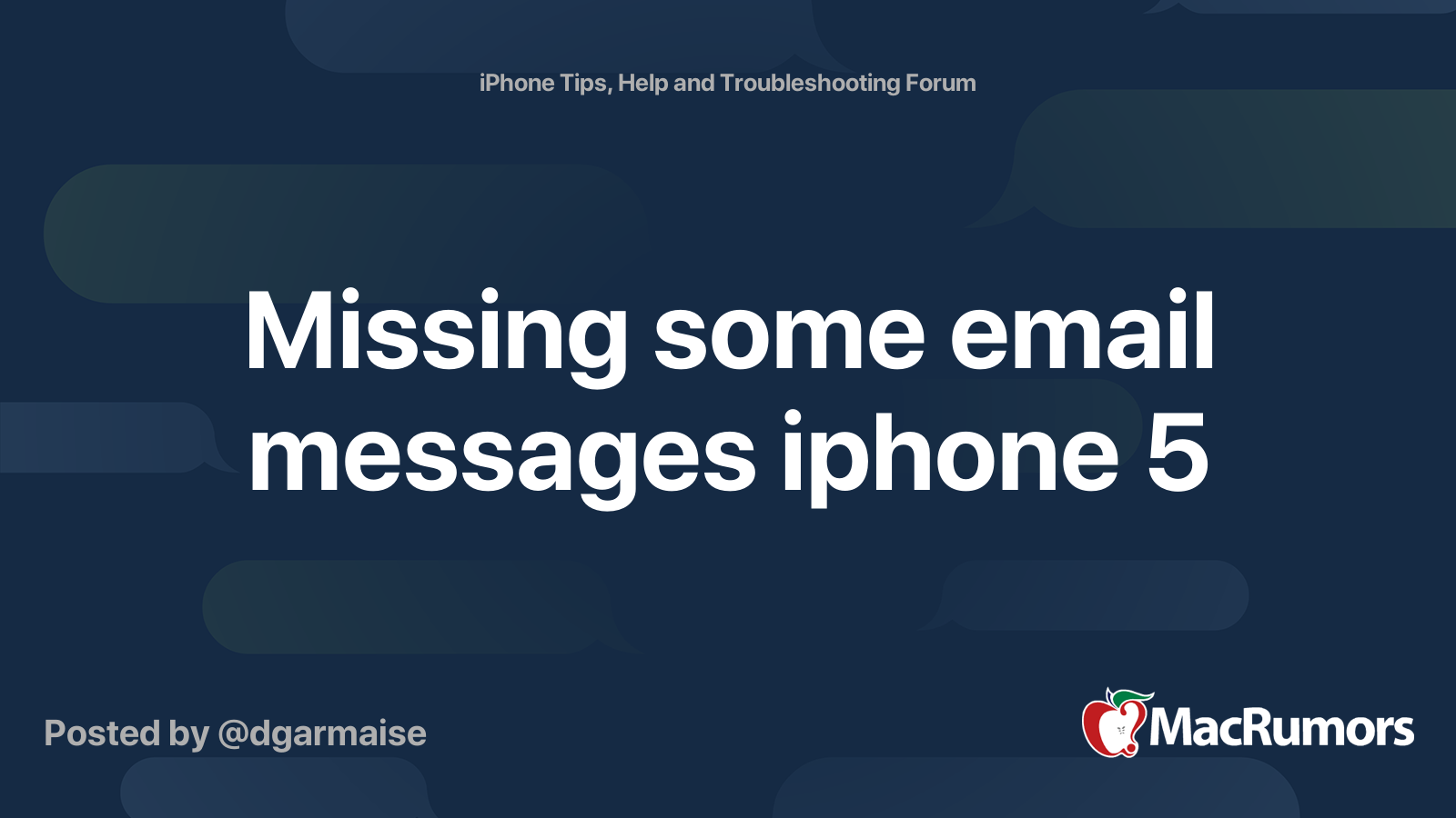 Missing some email messages iphone 5 | MacRumors Forums
