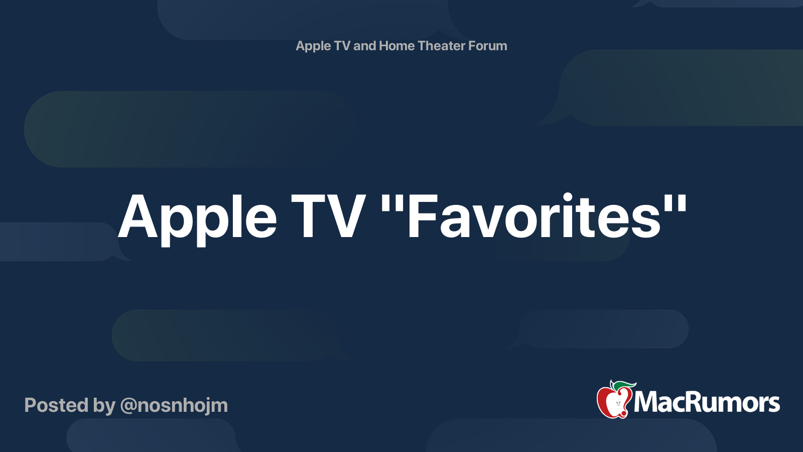 Apple TV "Favorites" | MacRumors Forums