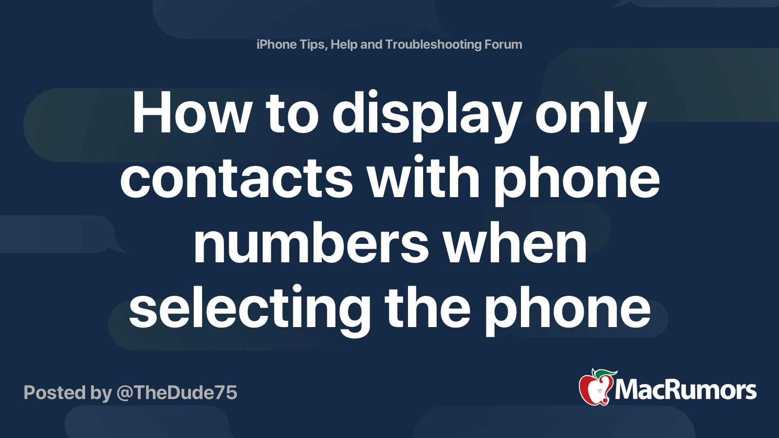 How to display only contacts with phone numbers when selecting the ...