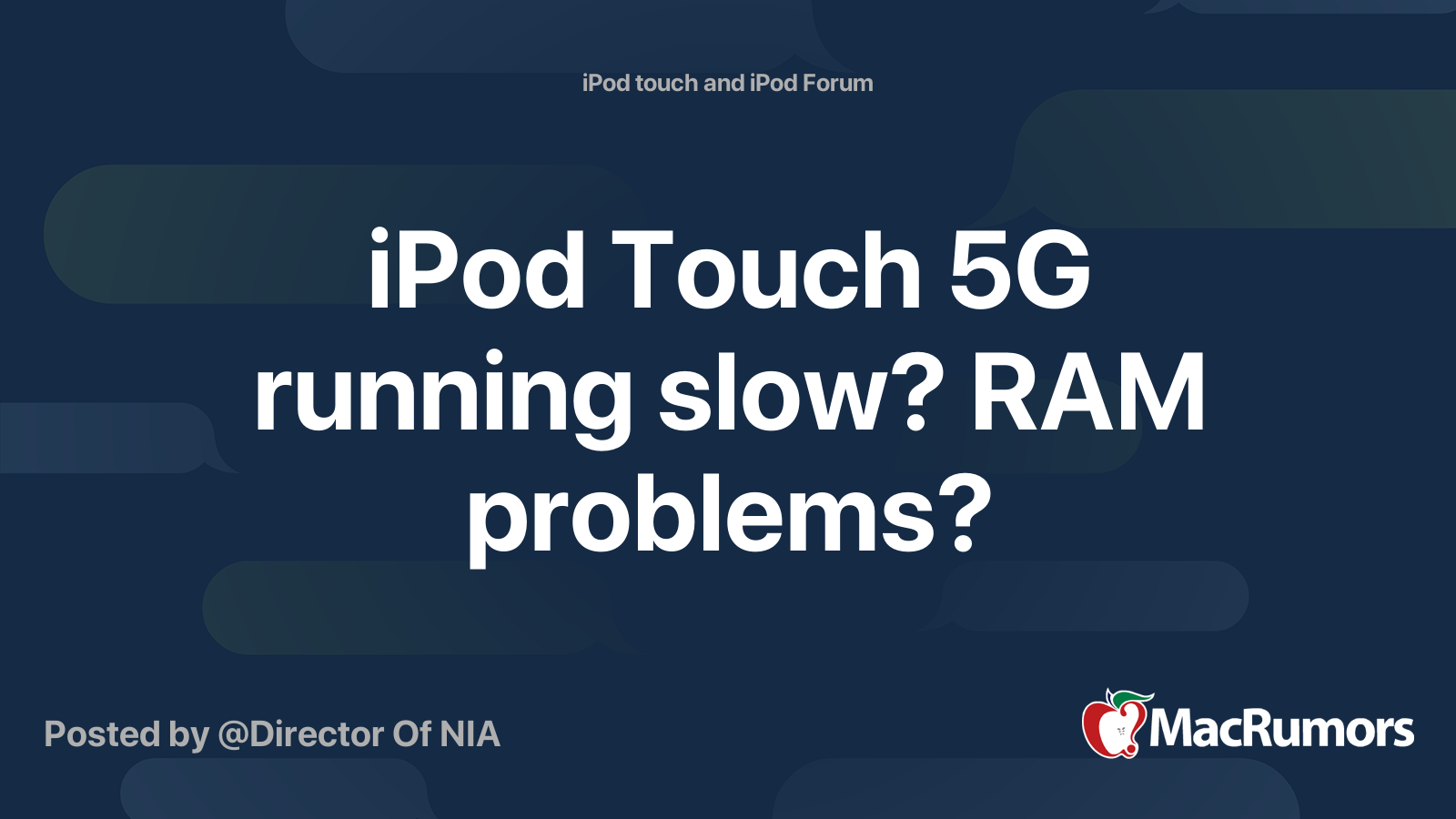 iPod Touch 5G running slow? RAM problems? | MacRumors Forums