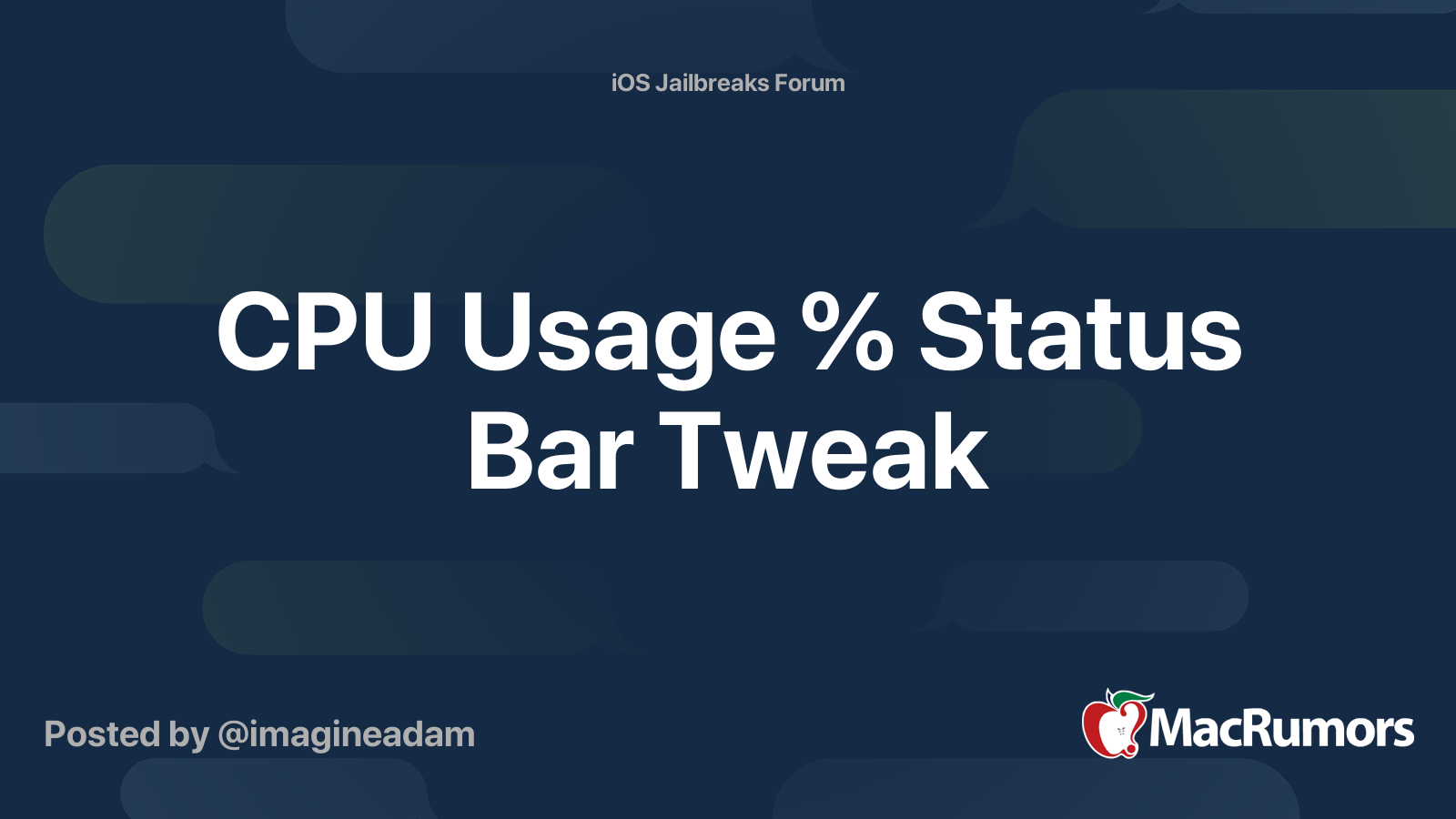 CPU Usage % Status Bar Tweak | MacRumors Forums