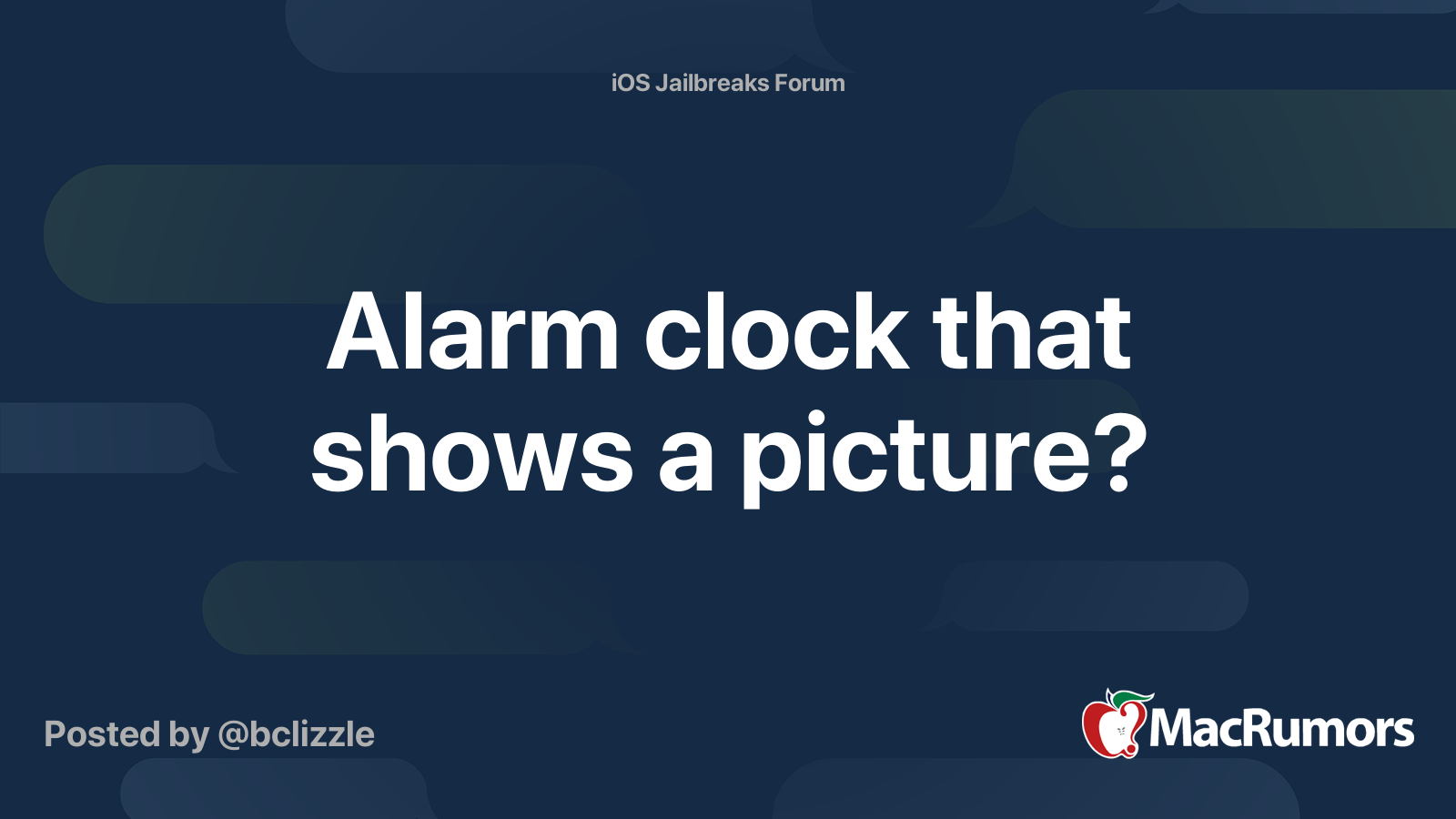 Alarm clock that shows a picture? | MacRumors Forums