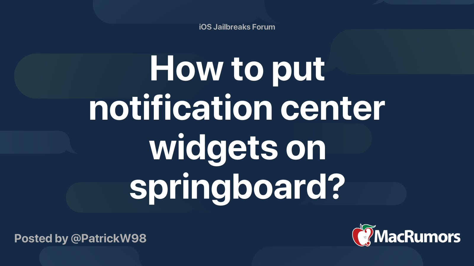 How to put notification center widgets on springboard? [dashboard x ...