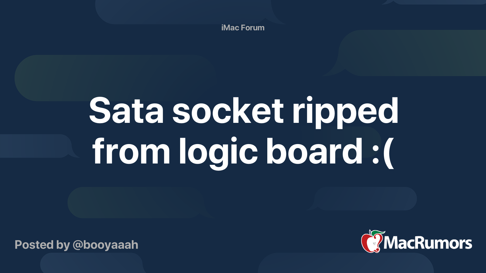 Sata socket ripped from logic board :( | MacRumors Forums