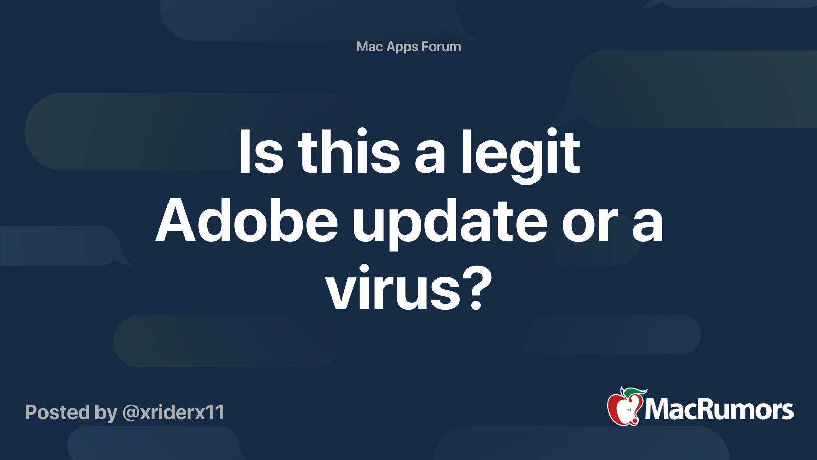 Is this a legit Adobe update or a virus? | MacRumors Forums