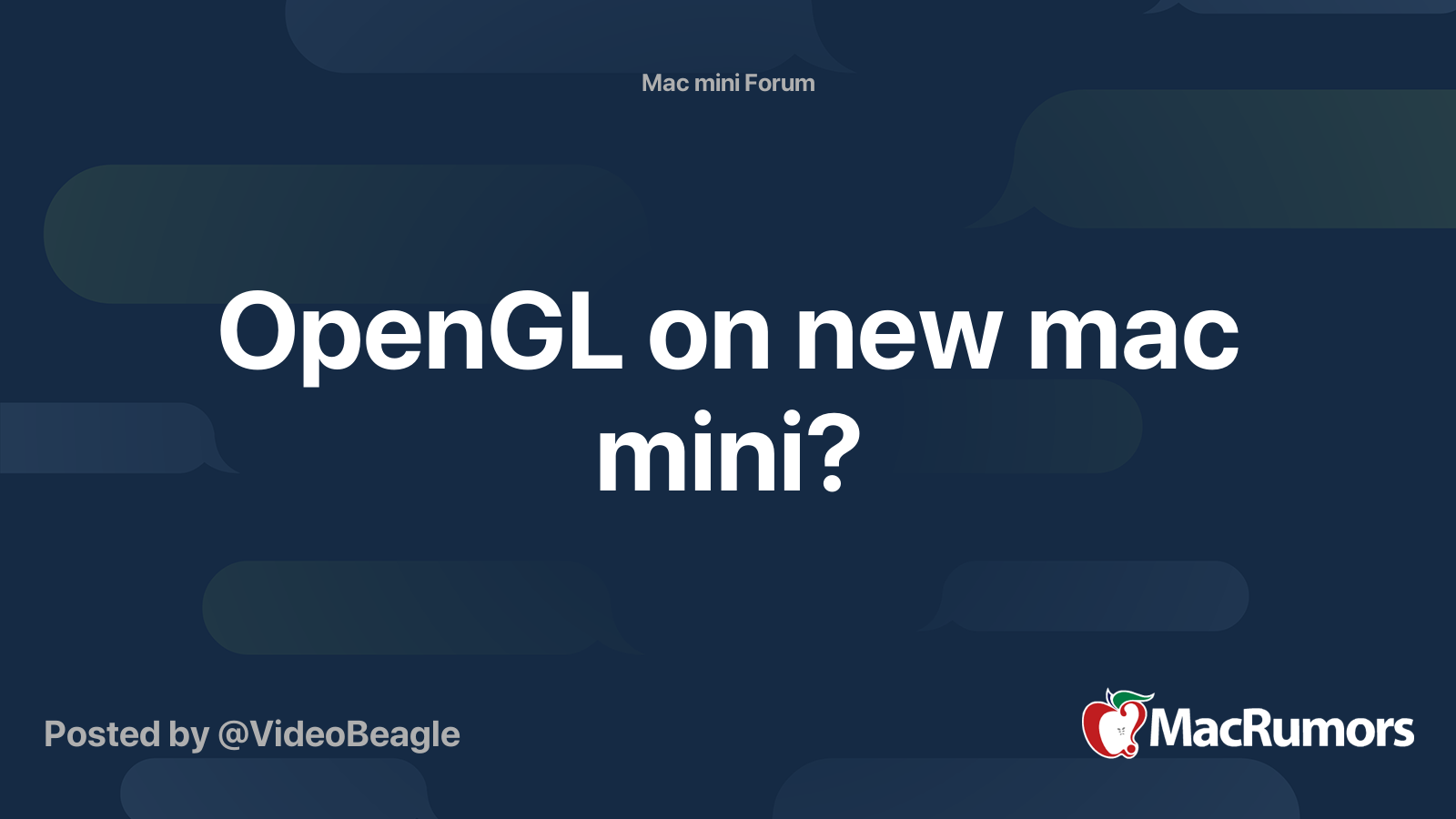 OpenGL on new mac mini? | MacRumors Forums
