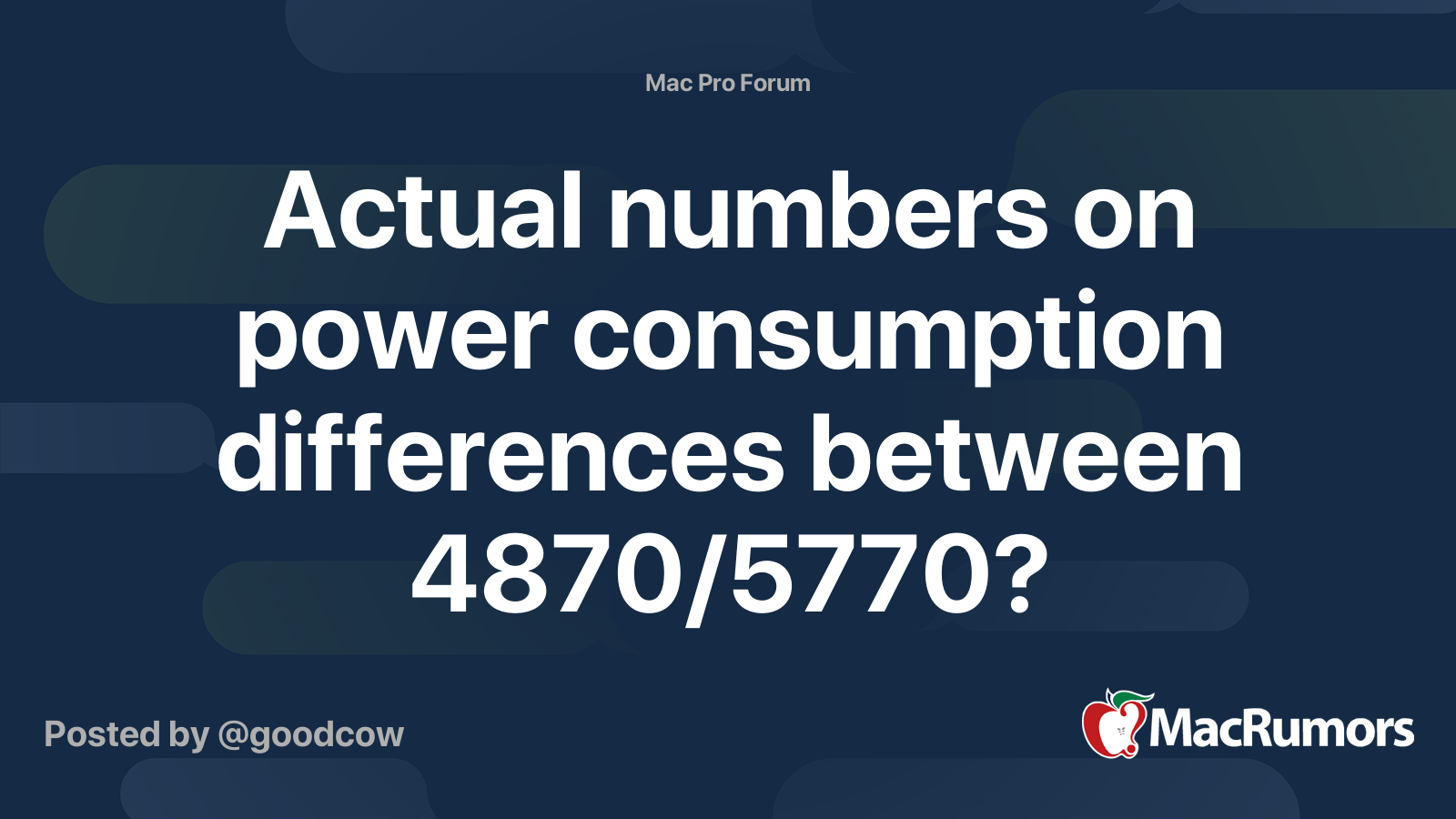 Actual numbers on power consumption differences between 4870/5770 ...