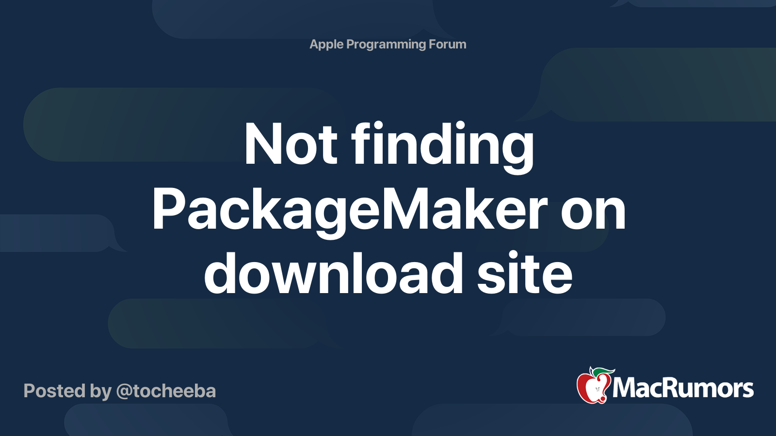 Not finding PackageMaker on download site | MacRumors Forums