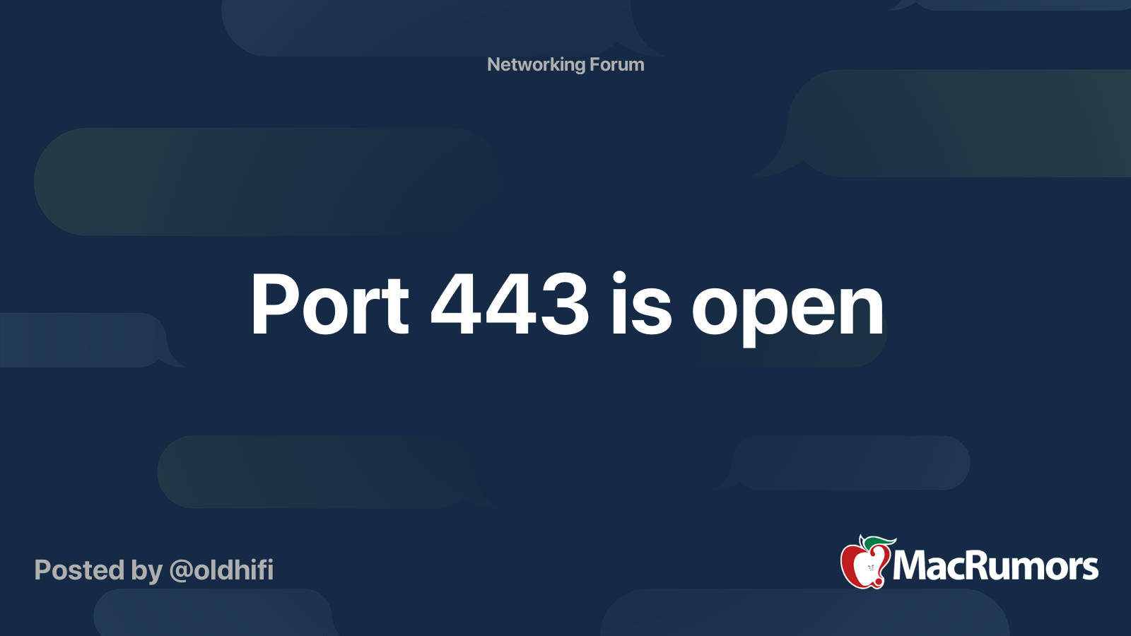 Port 443 is open | MacRumors Forums