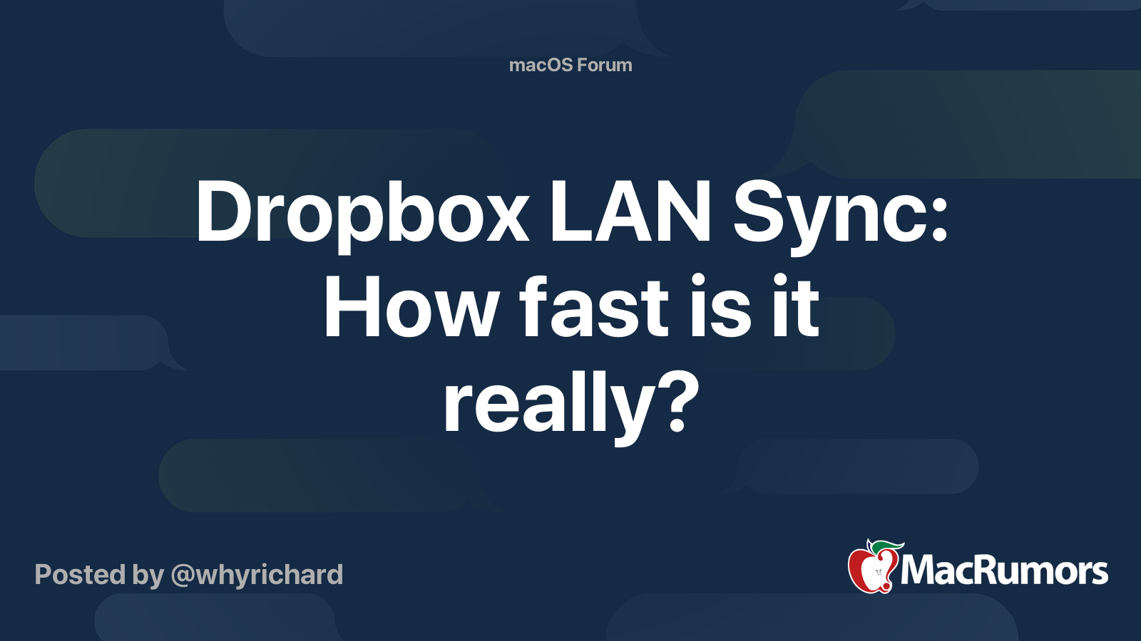Dropbox LAN Sync: How fast is it really? | MacRumors Forums