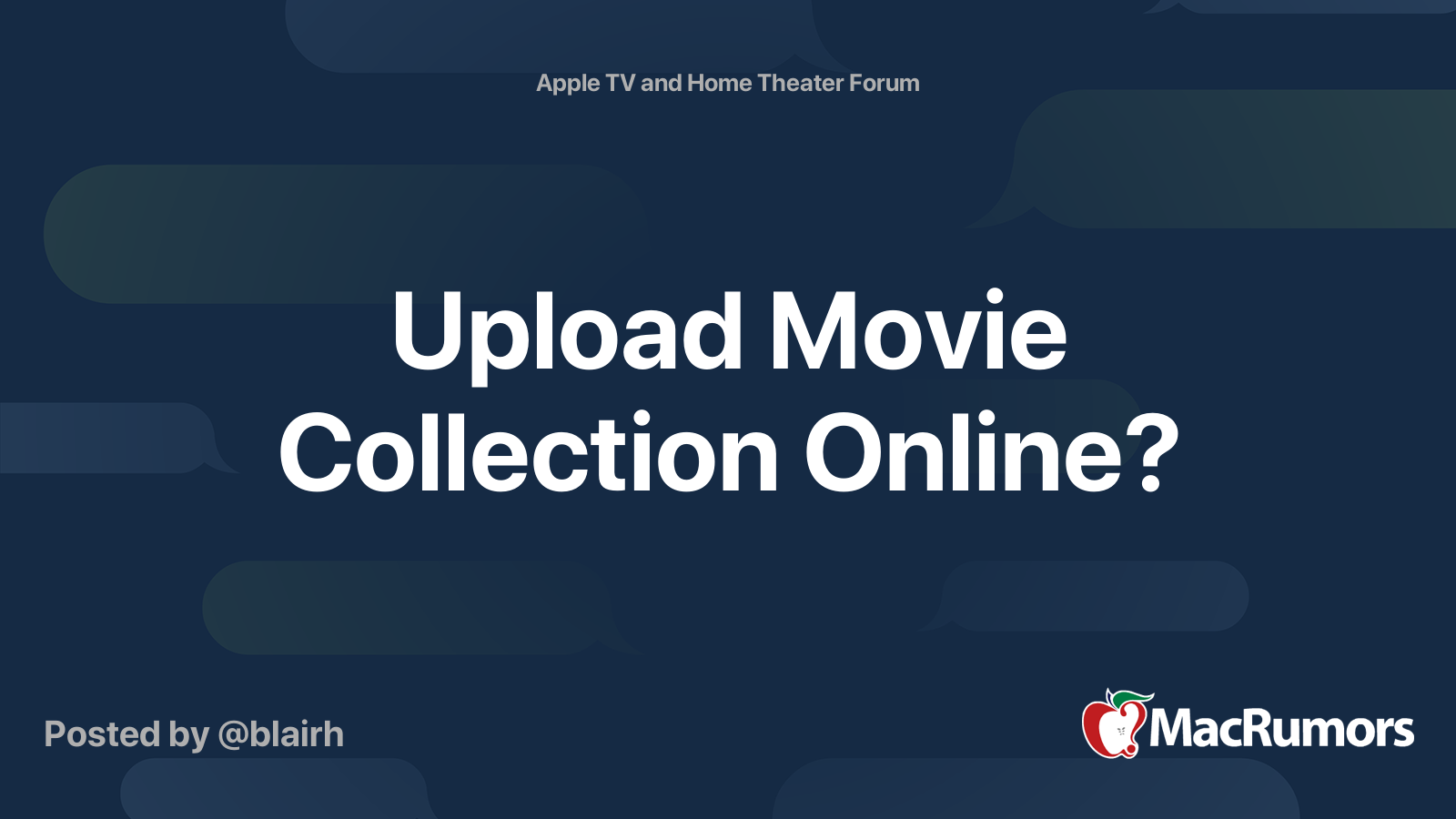 Upload Movie Collection Online? | MacRumors Forums