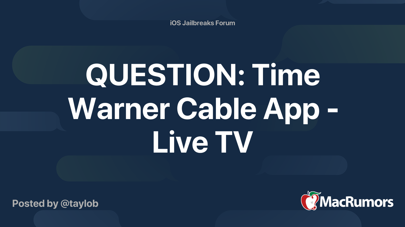 QUESTION: Time Warner Cable App - Live TV | MacRumors Forums