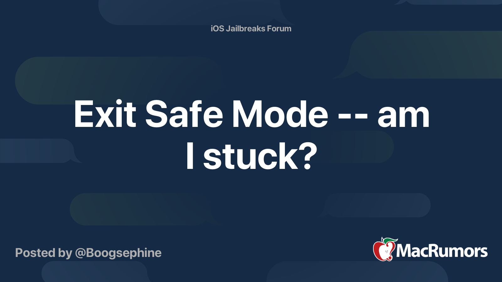 Exit Safe Mode -- am I stuck? | MacRumors Forums
