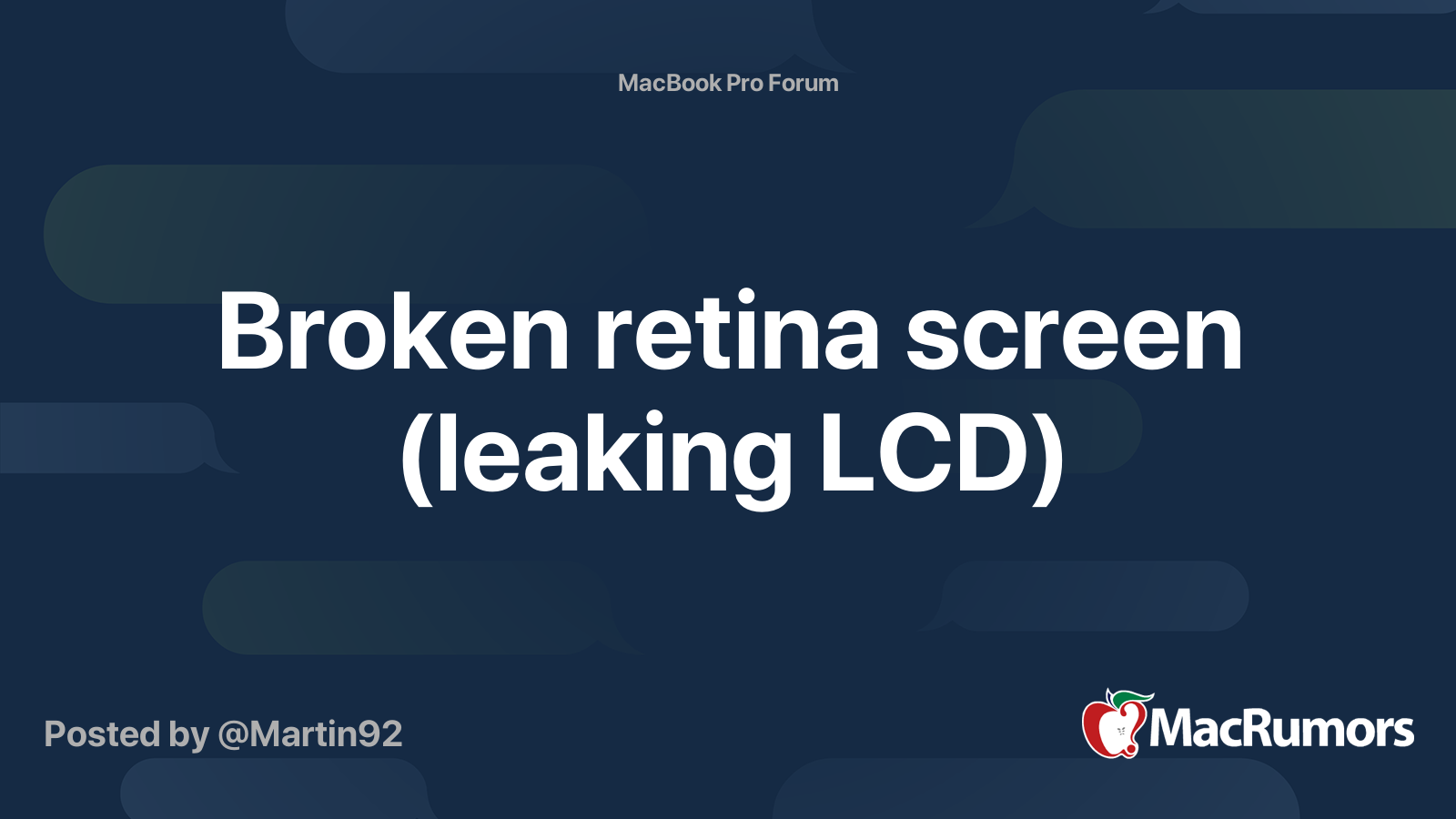 Broken retina screen (leaking LCD) | MacRumors Forums