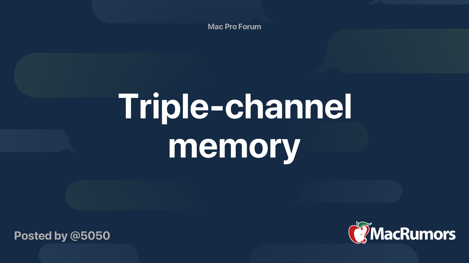 Triple-channel memory | MacRumors Forums