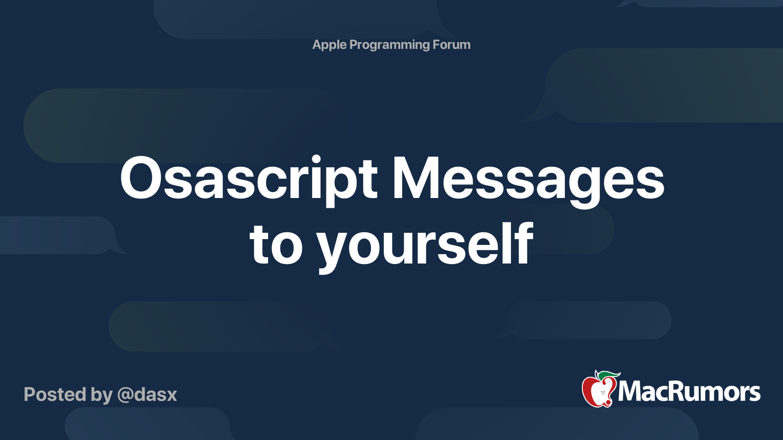 Osascript Messages to yourself | MacRumors Forums