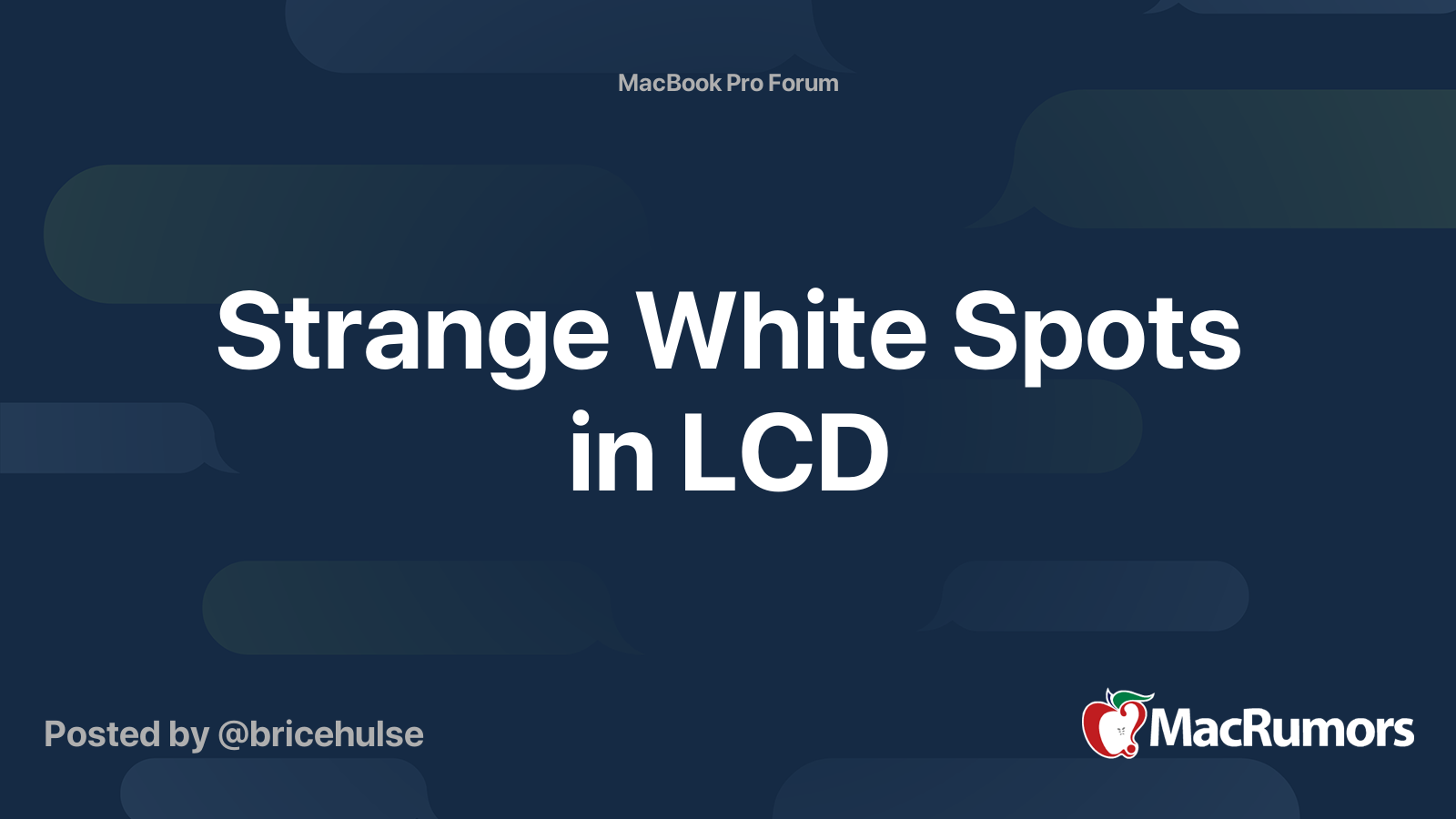 Strange White Spots in LCD | MacRumors Forums