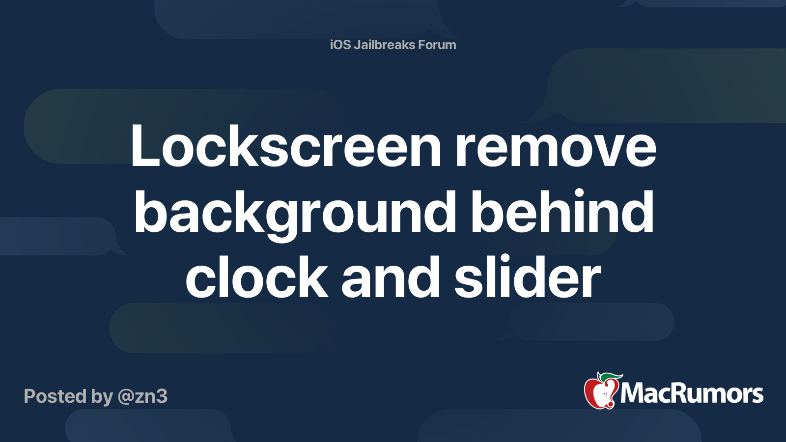 Lockscreen remove background behind clock and slider | MacRumors Forums