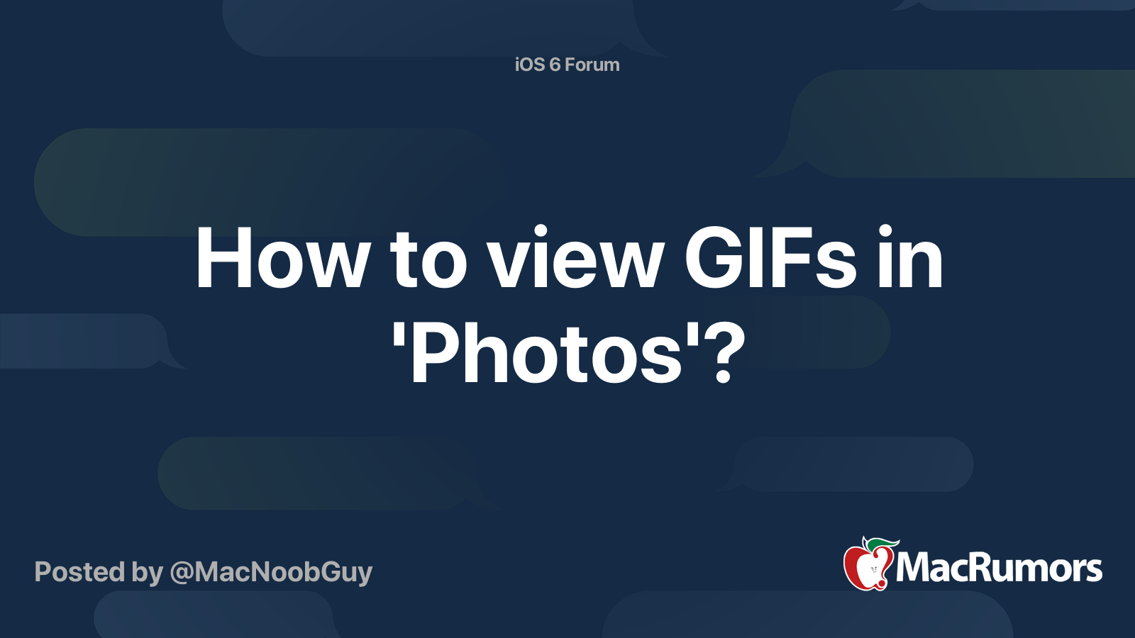 How to view GIFs in 'Photos'? | MacRumors Forums