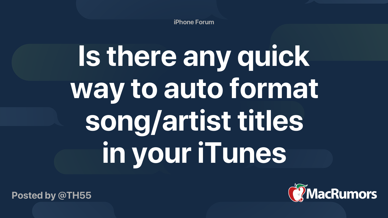 Is there any quick way to auto format song/artist titles in your iTunes ...