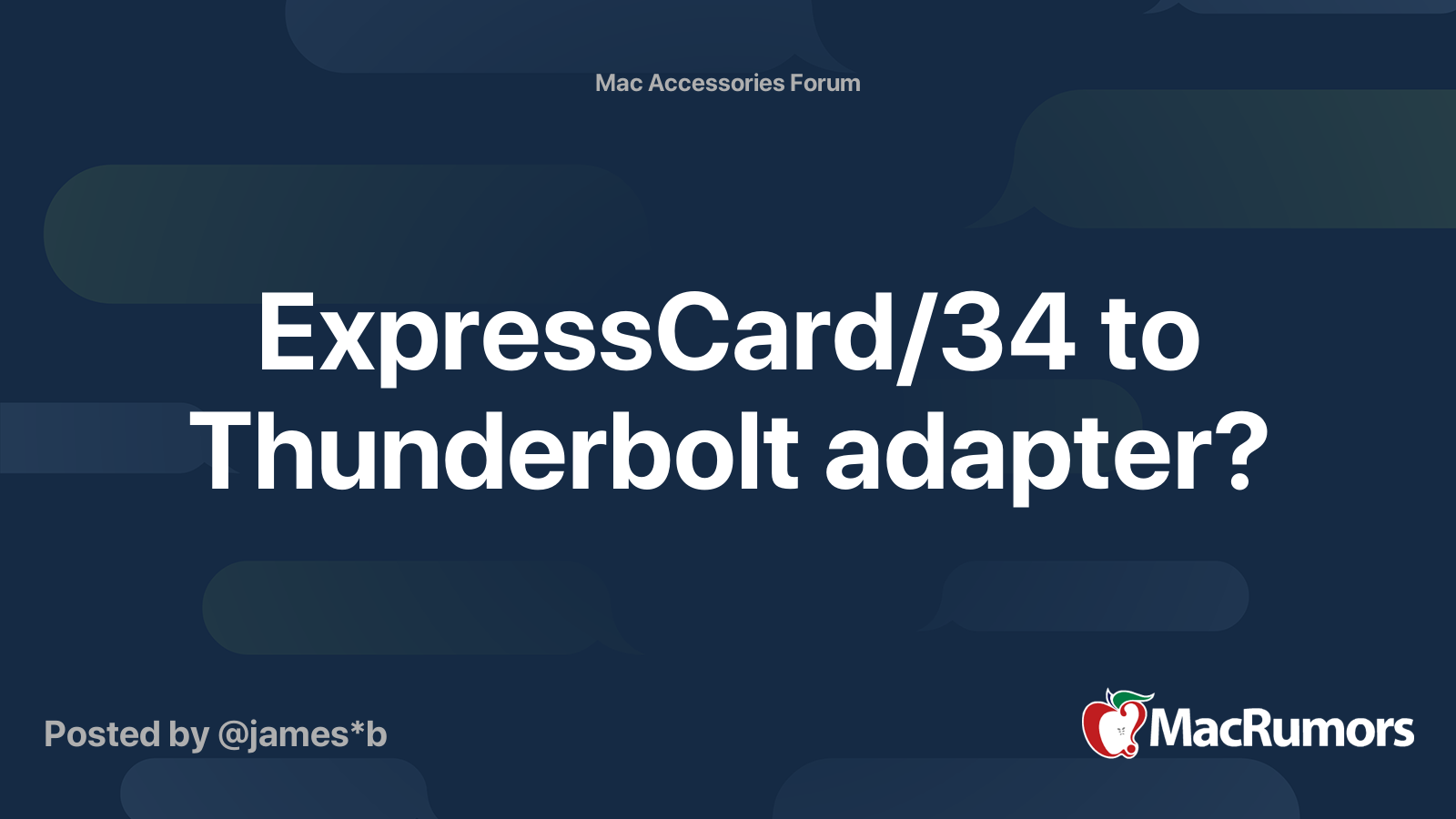 ExpressCard/34 to Thunderbolt adapter? | MacRumors Forums