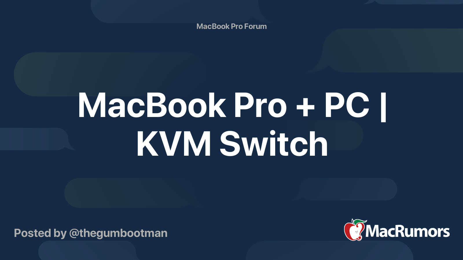 MacBook Pro + PC | KVM Switch | MacRumors Forums