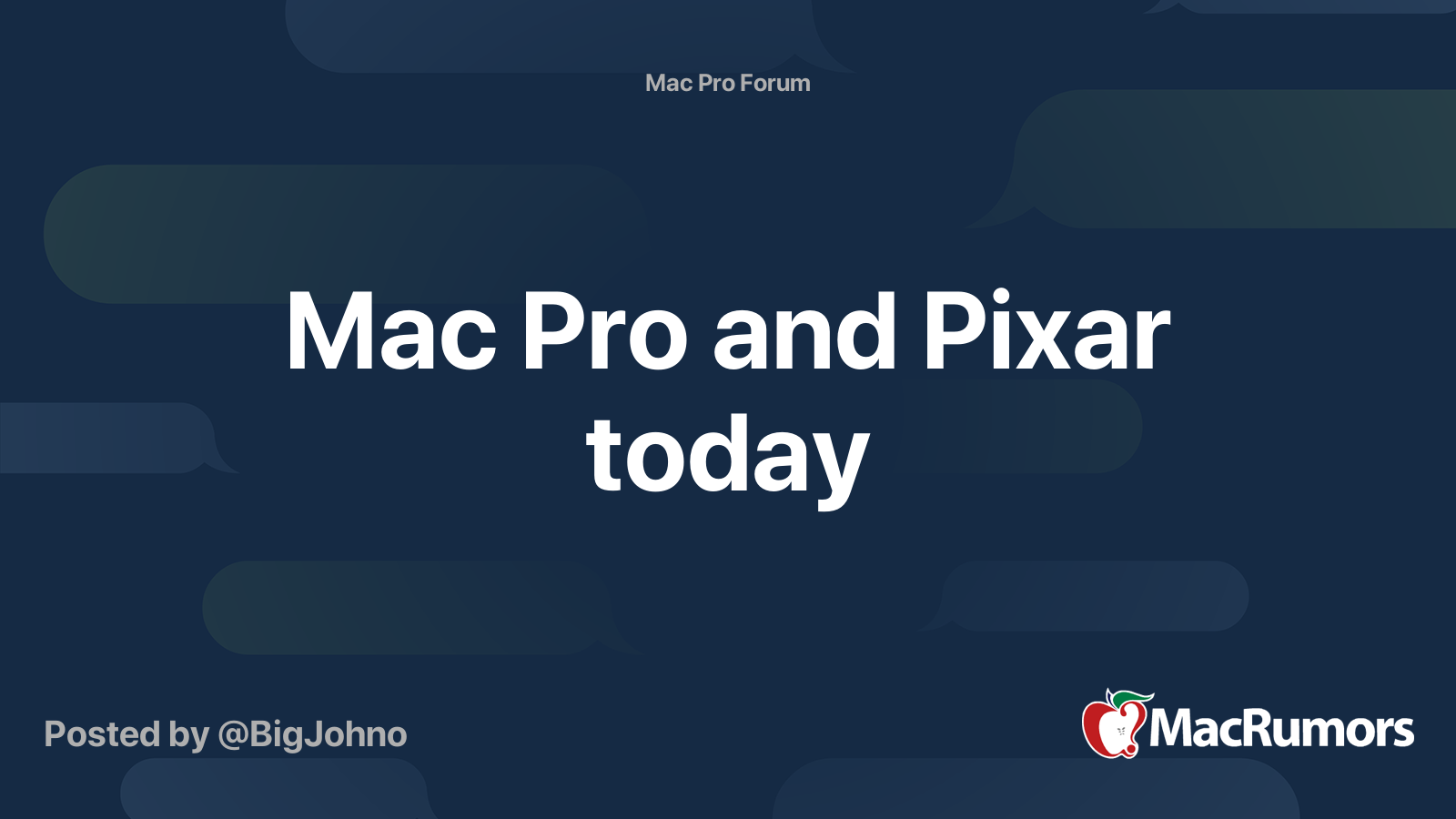 Mac Pro and Pixar today | MacRumors Forums