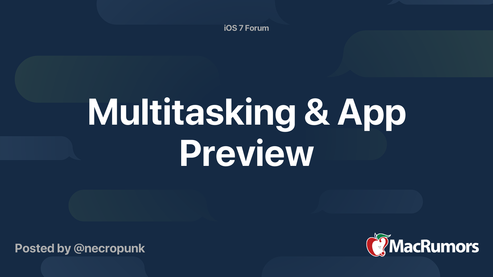 Multitasking & App Preview | MacRumors Forums