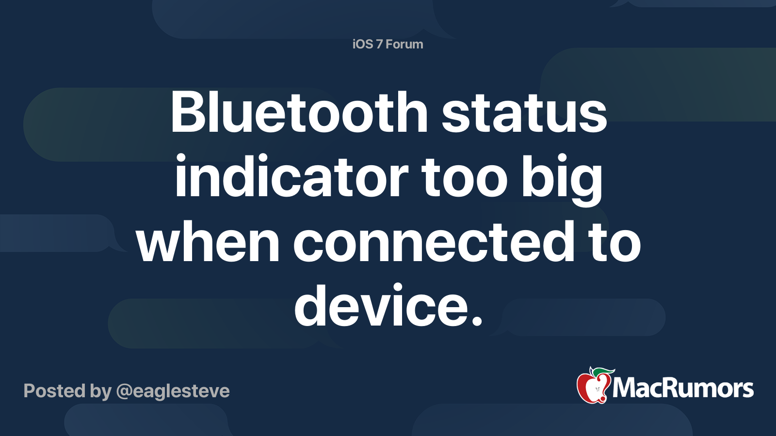 Bluetooth status indicator too big when connected to device. | MacRumors Forums