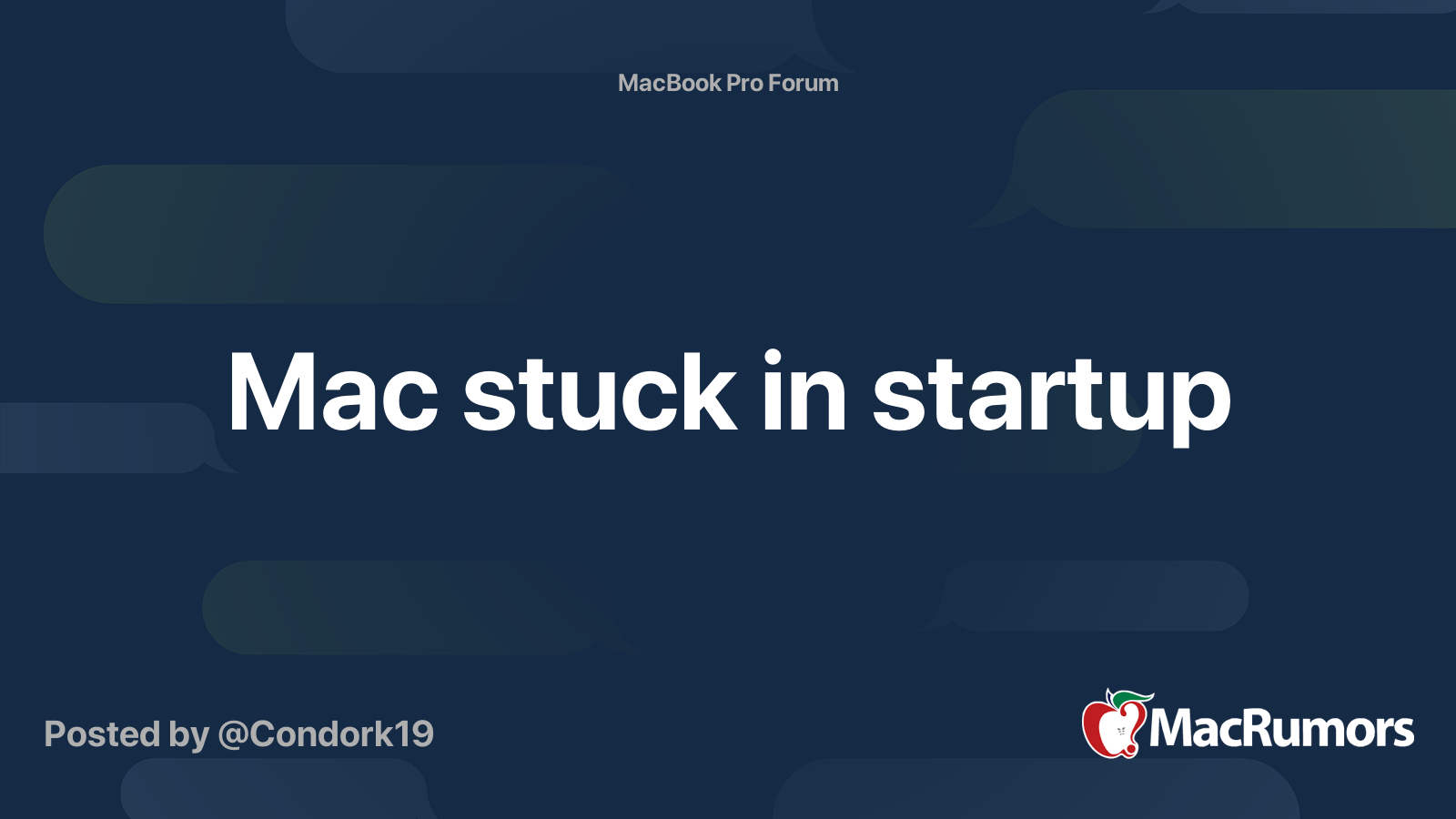 Mac stuck in startup | MacRumors Forums