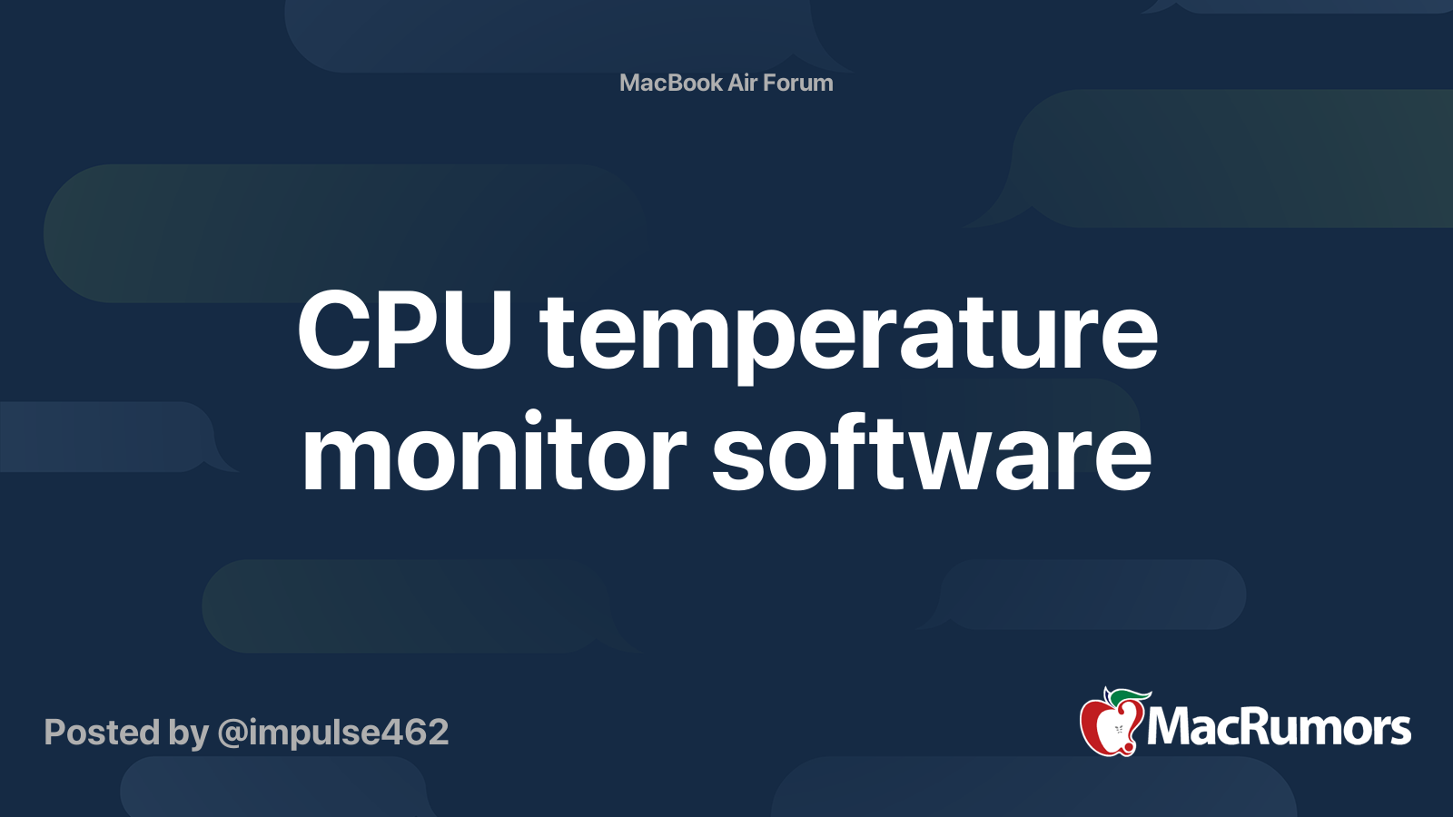 CPU temperature monitor software | MacRumors Forums
