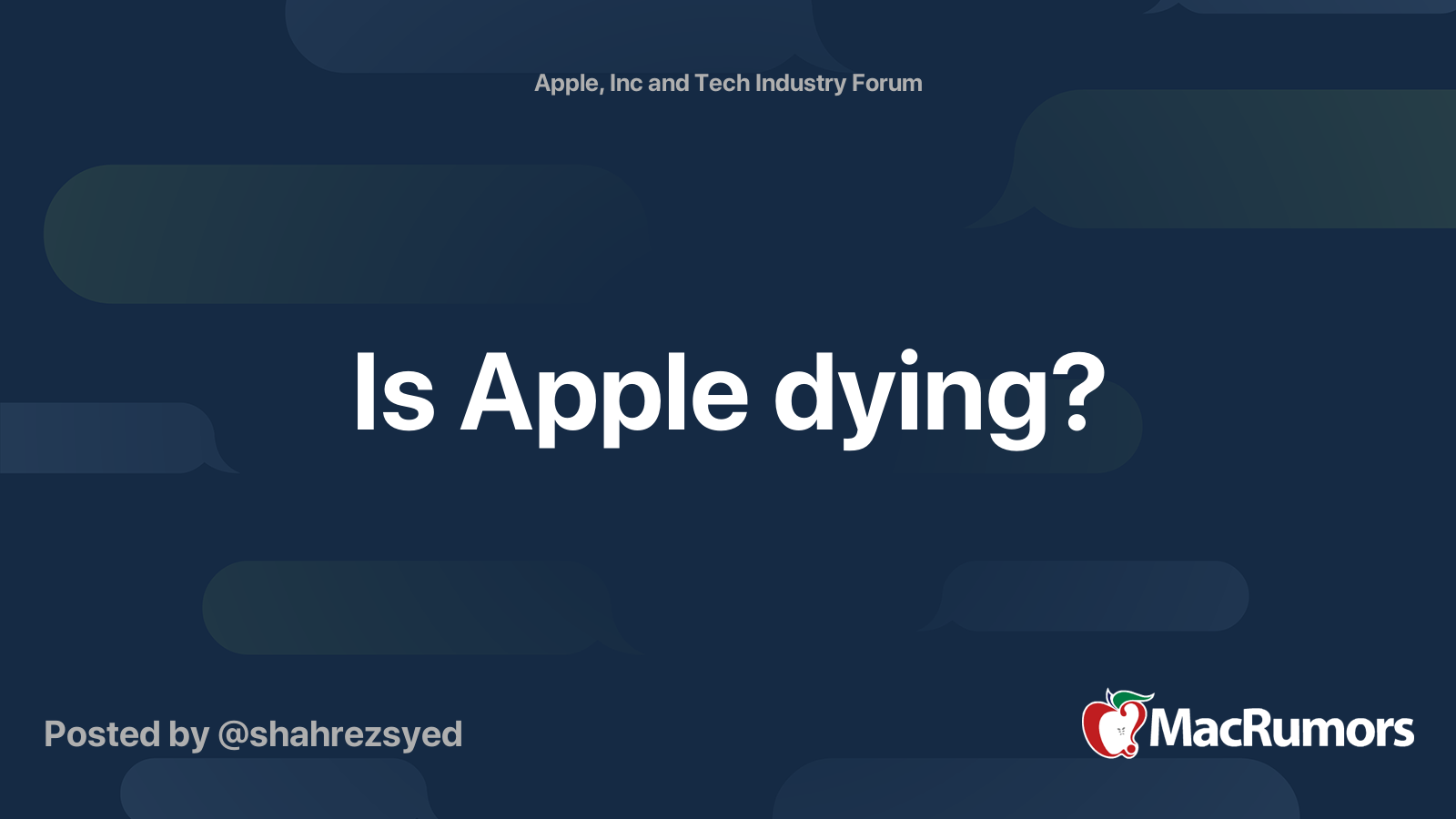 Is Apple dying? | MacRumors Forums