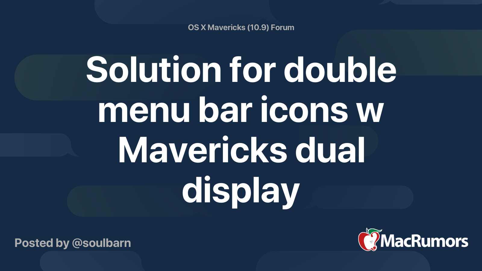 Solution for double menu bar icons w Mavericks dual display | MacRumors ...
