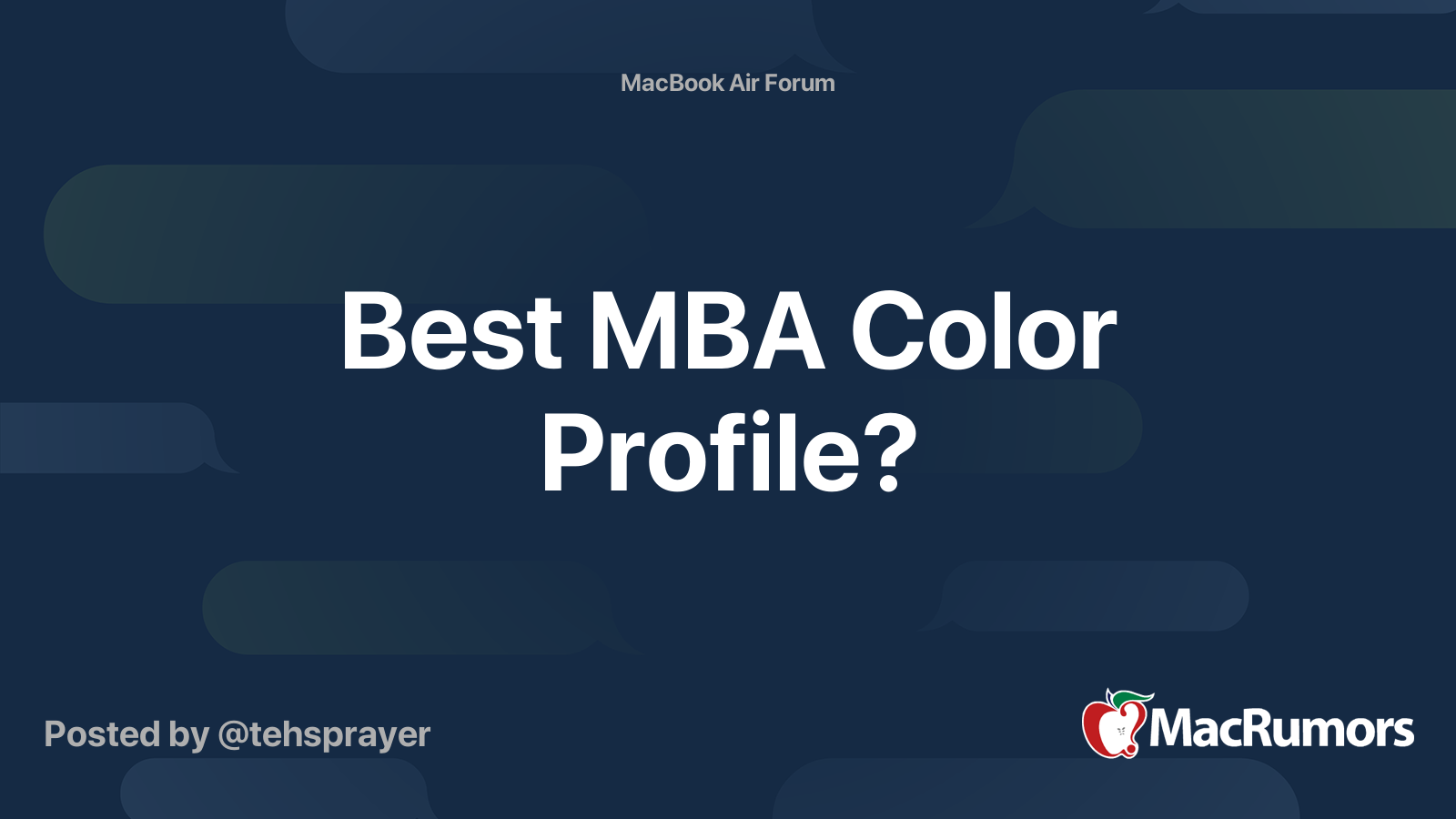 Best MBA Color Profile? | MacRumors Forums