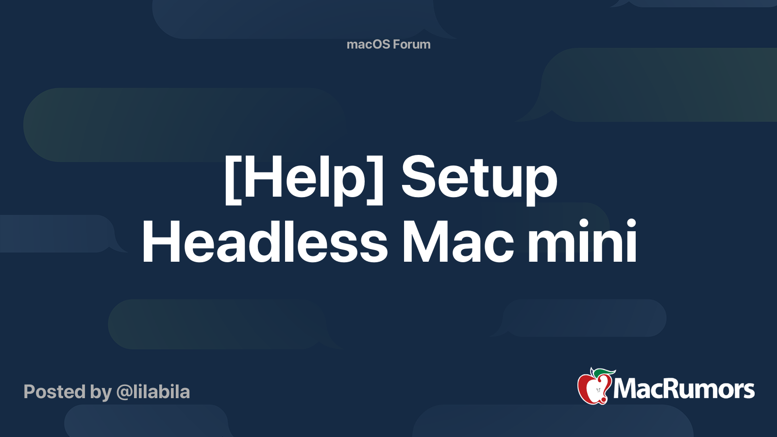 [Help] Setup Headless Mac mini | MacRumors Forums