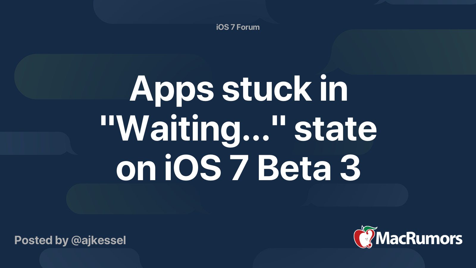 Apps stuck in "Waiting..." state on iOS 7 Beta 3 | MacRumors Forums
