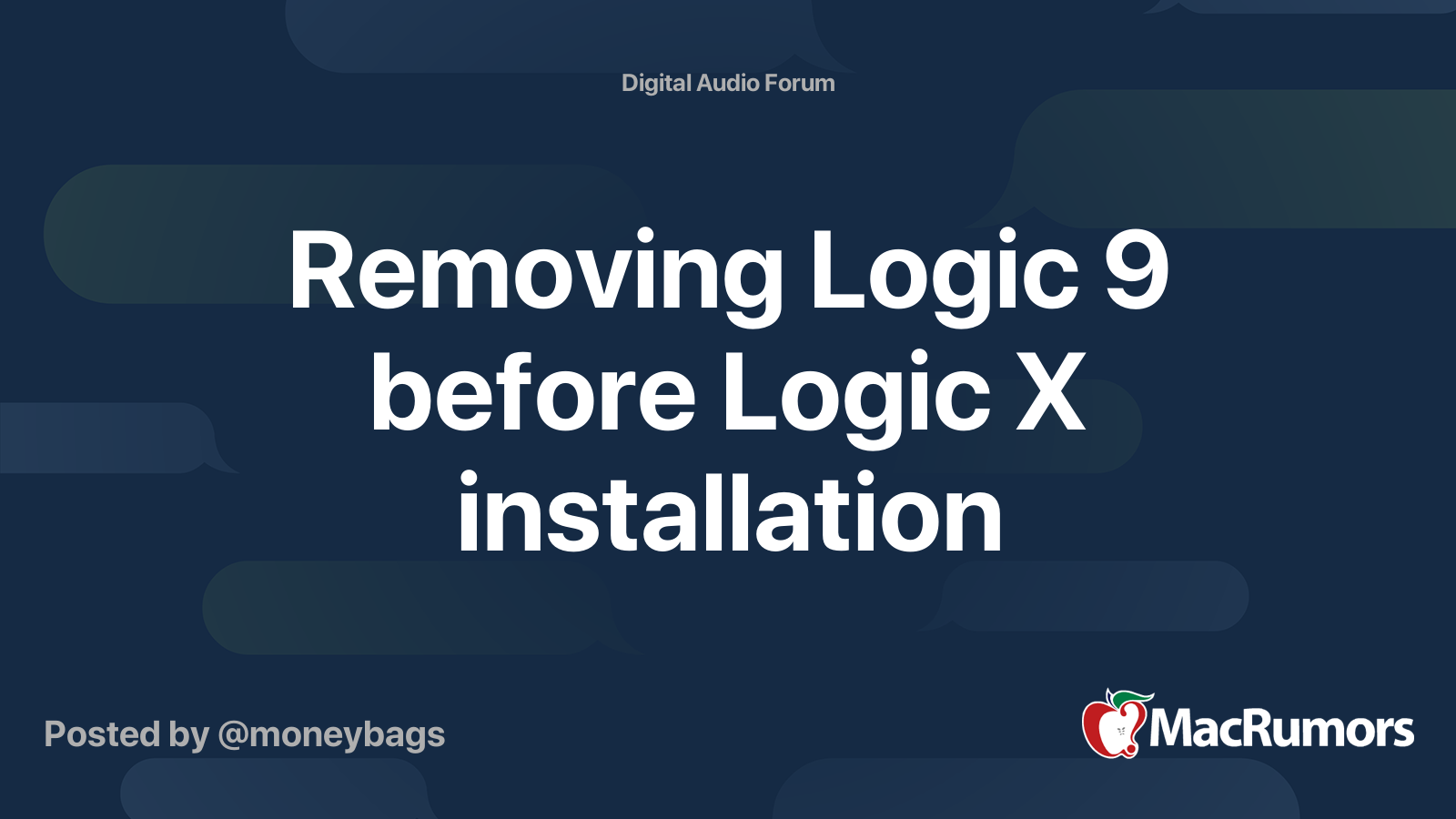 Removing Logic 9 before Logic X installation | MacRumors Forums