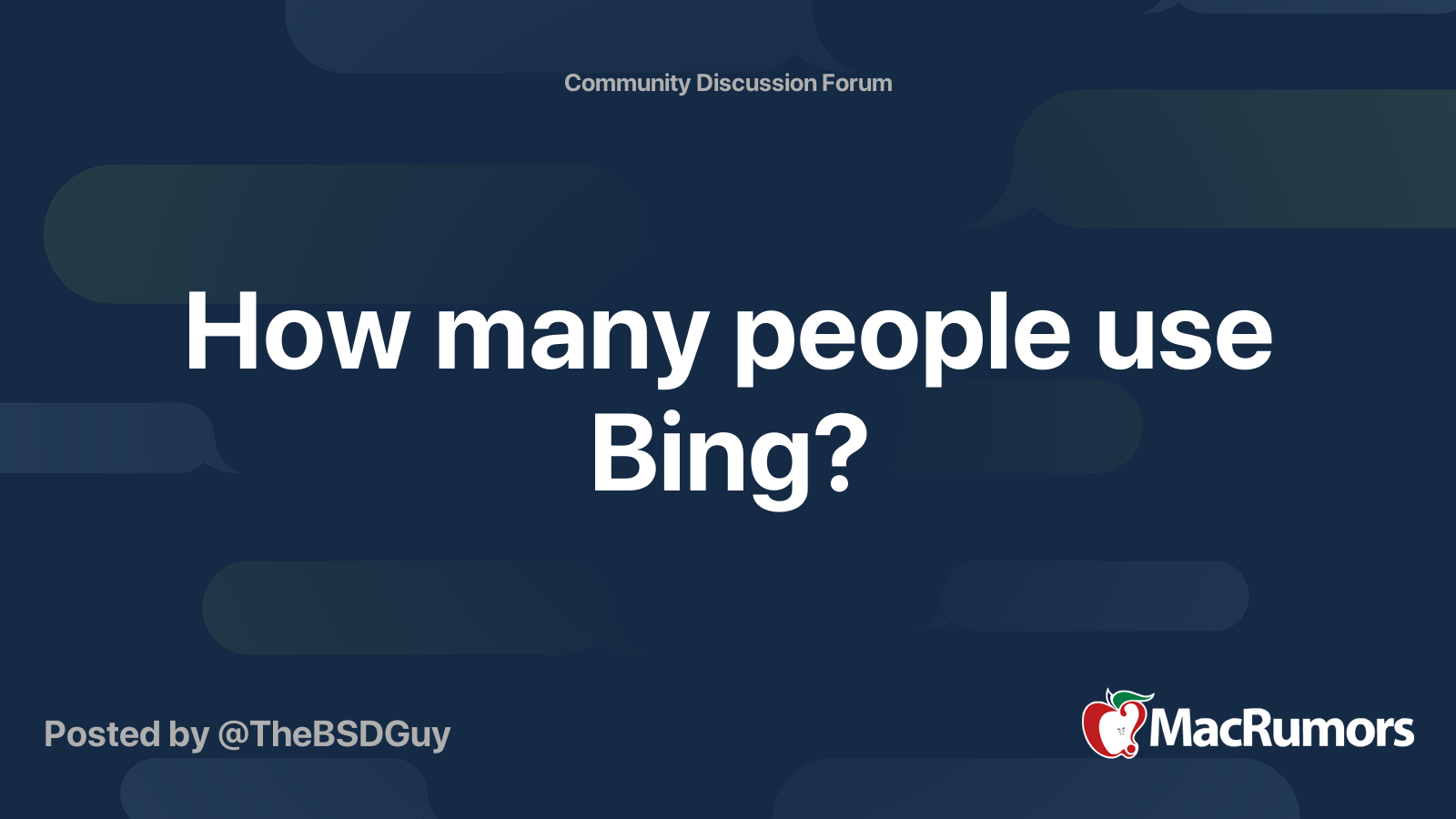 How many people use Bing? | MacRumors Forums